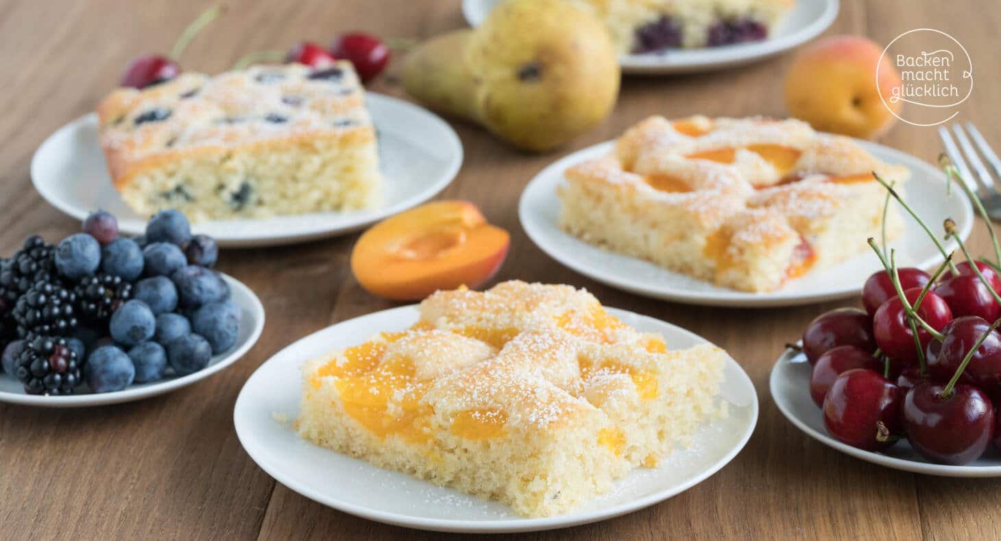 Schneller Blechkuchen Mit Obst Und Pudding