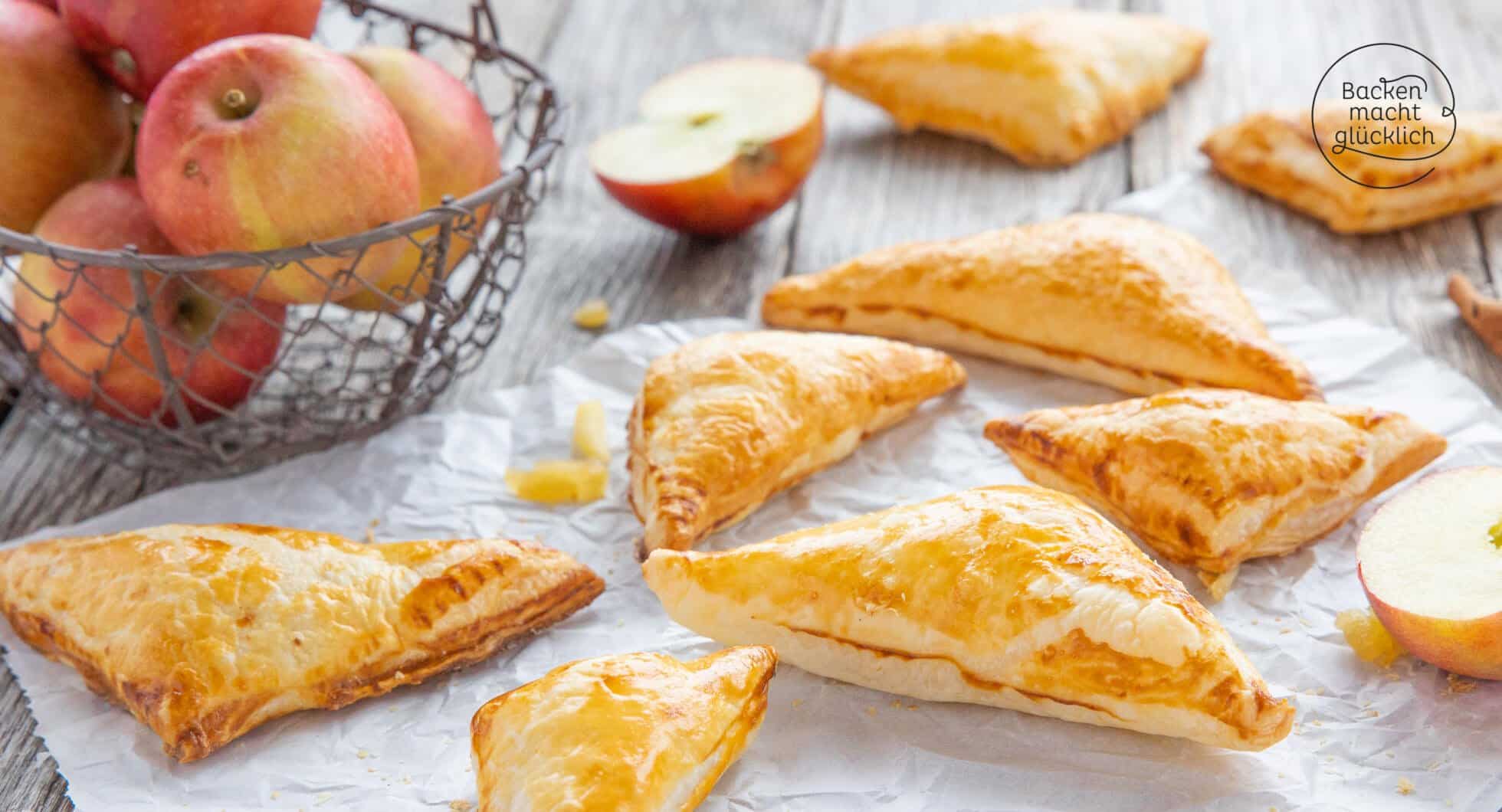 Einfache, schnelle Apfeltaschen | Backen macht glücklich