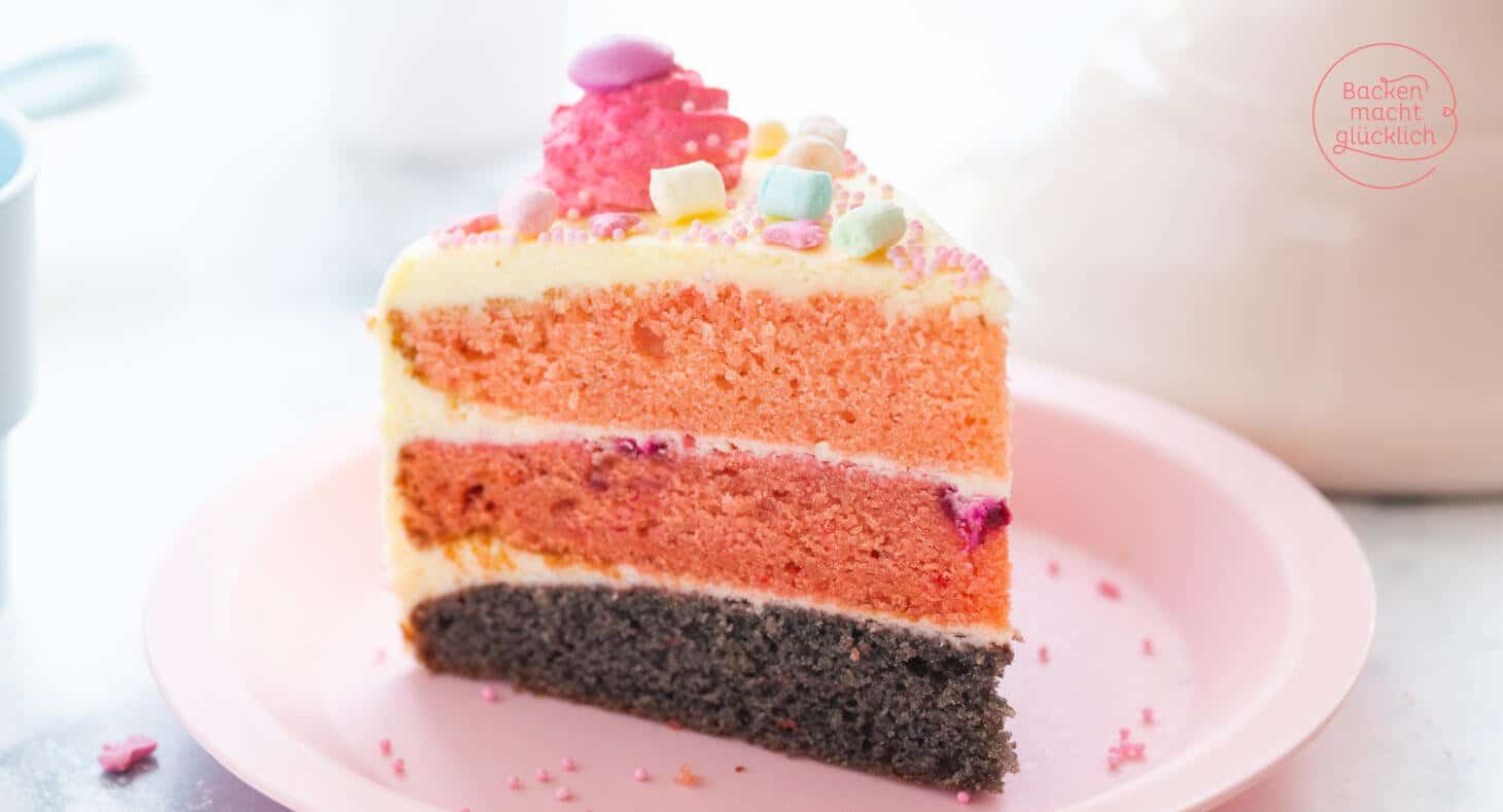 Einfache rosa Mädchentorte | Backen macht glücklich