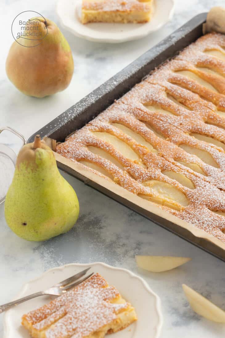 Birnenkuchen vom Blech | Backen macht glücklich