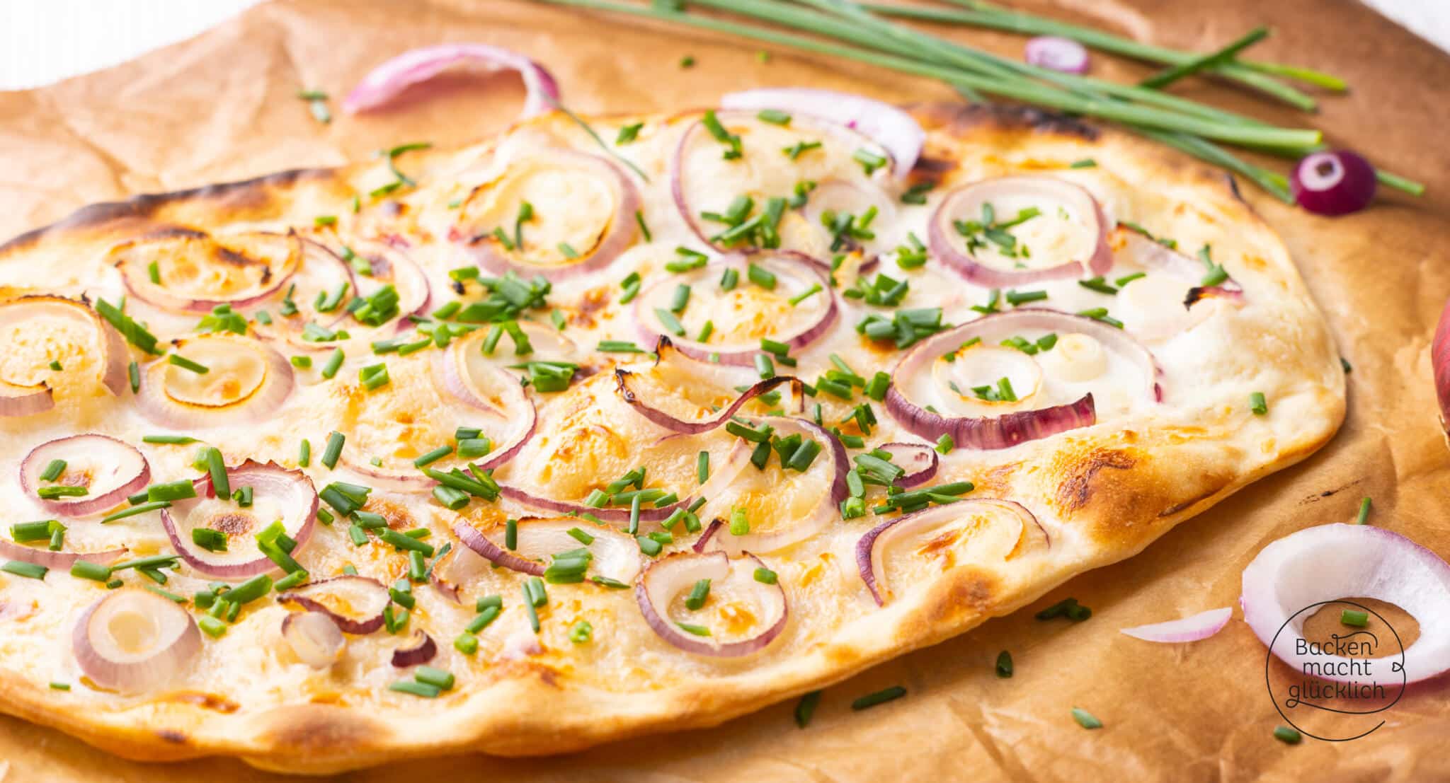Vegetarischer Flammkuchen | Backen macht glücklich