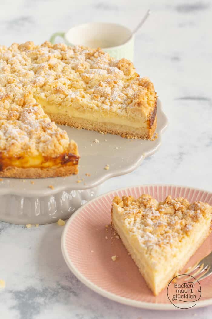 Streuselkuchen mit Pudding | Backen macht glücklich
