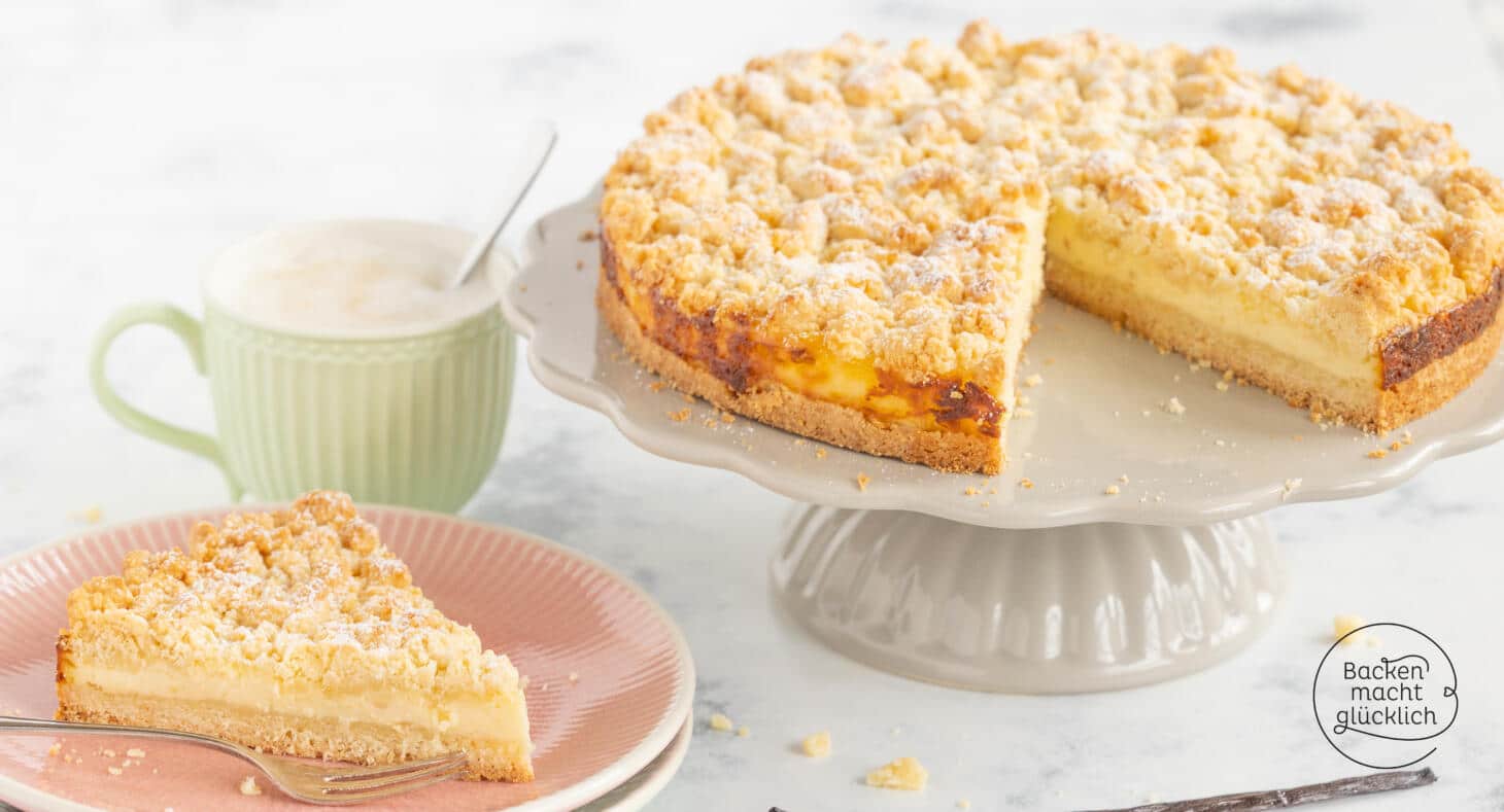 Streuselkuchen mit Pudding | Backen macht glücklich