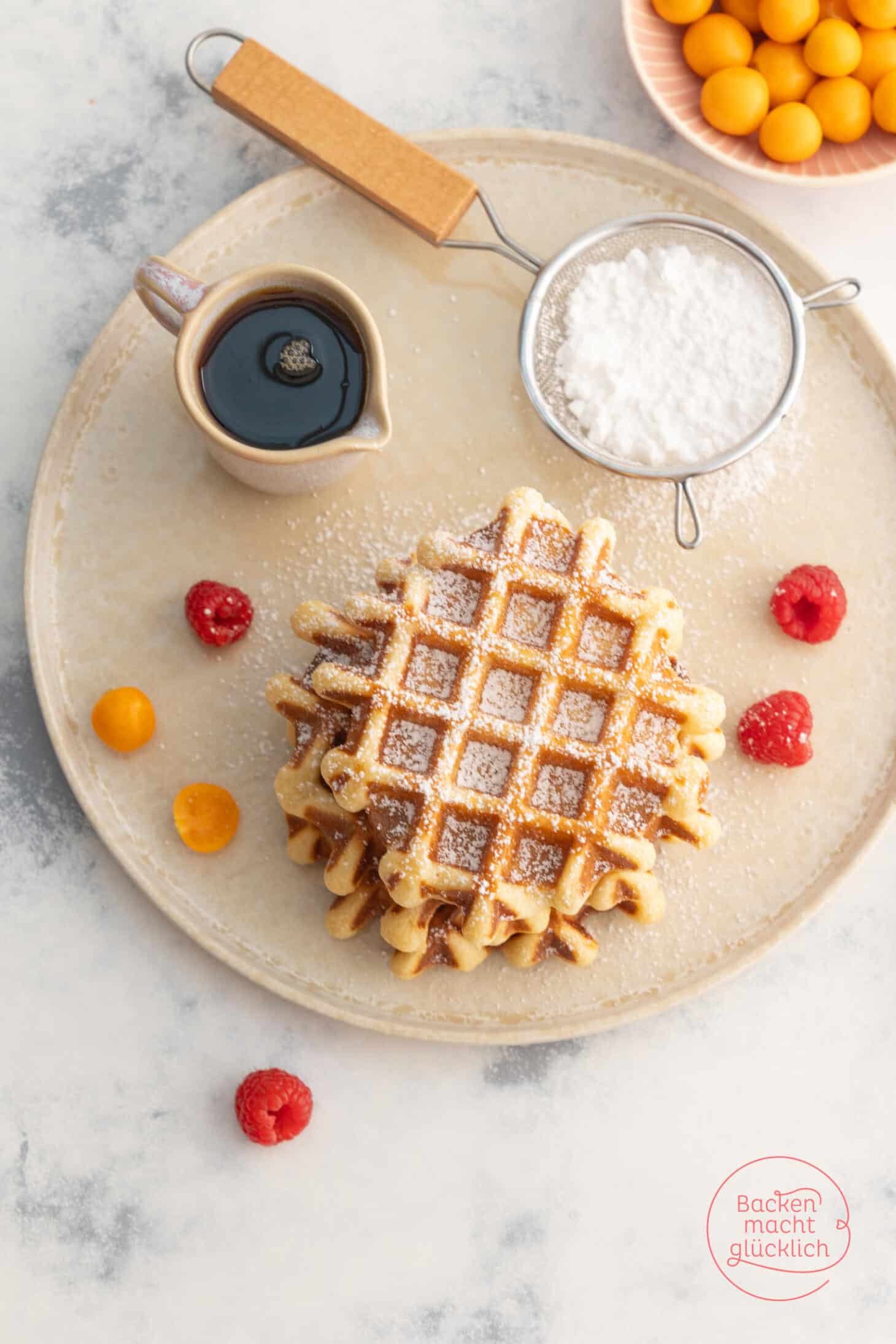 Waffeln mit Hefeteig | Backen macht glücklich